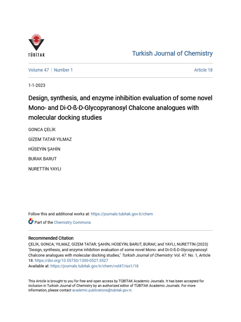 Design Synthesis and Enzyme Inhibition Evaluation of Some Novel | PDF ...