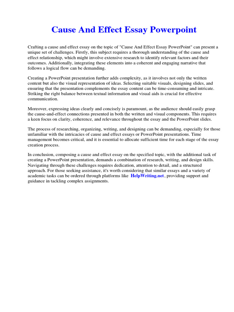 Cause and Effect Essay Powerpoint | PDF | Essays