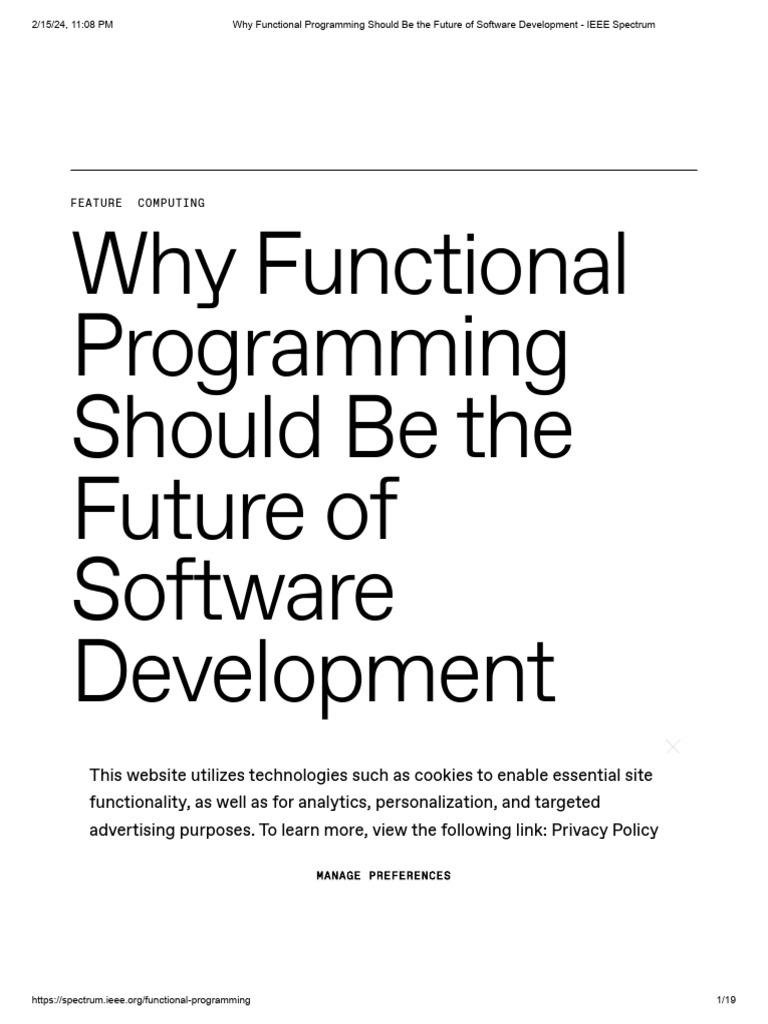 Why Functional Programming Should Be The Future of Software Development | PDF | Computer ...