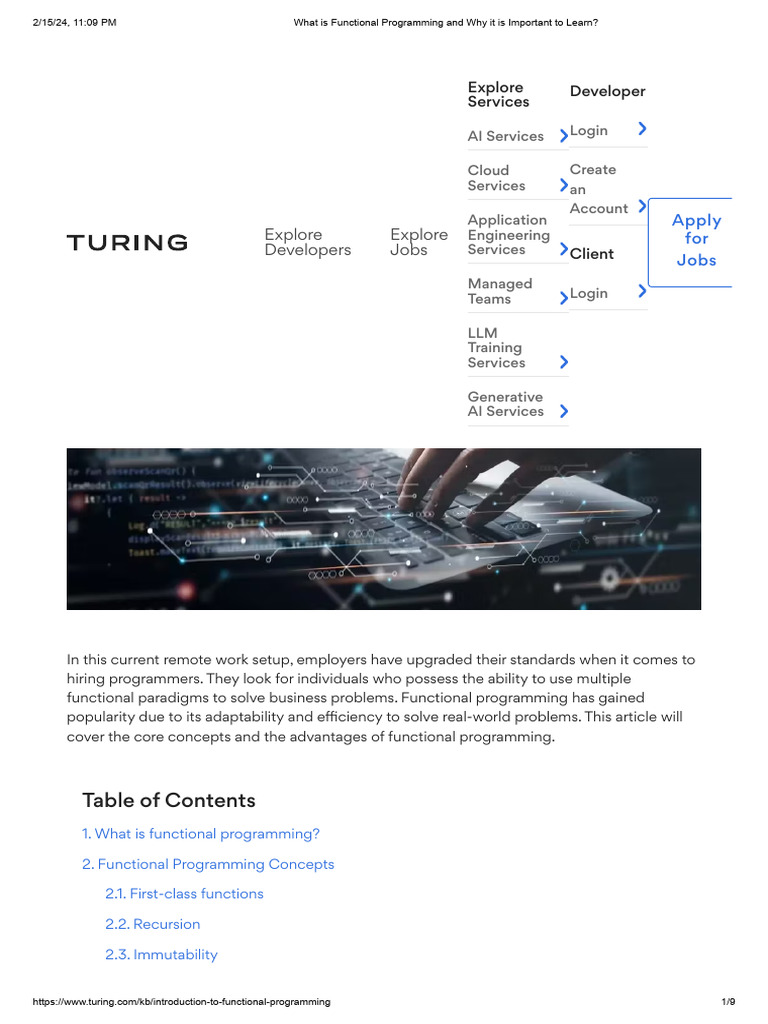 Introduction To Functional Programming: Explore Developers Explore Jobs | Download Free PDF ...