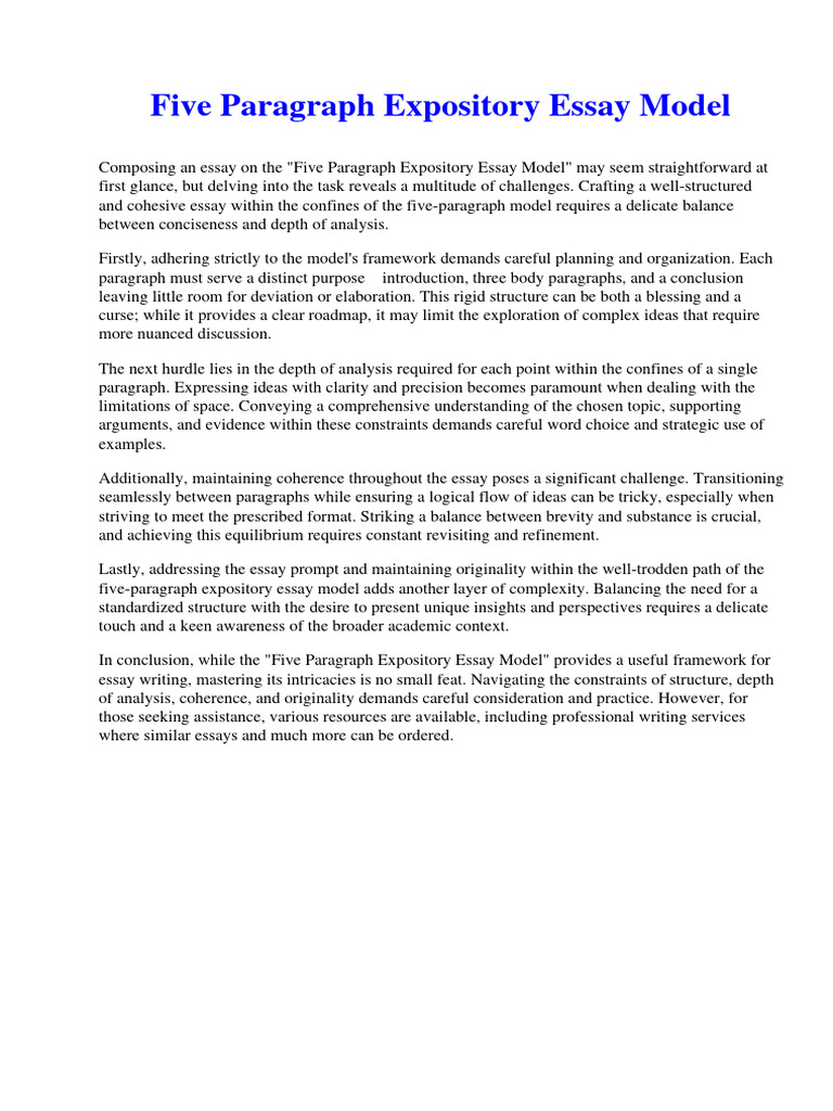 Five Paragraph Expository Essay Model | Download Free PDF | Ludwig Van ...