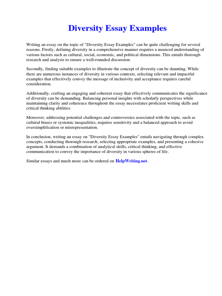 Diversity Essay Examples | Download Free PDF | Egyptian Hieroglyphs ...