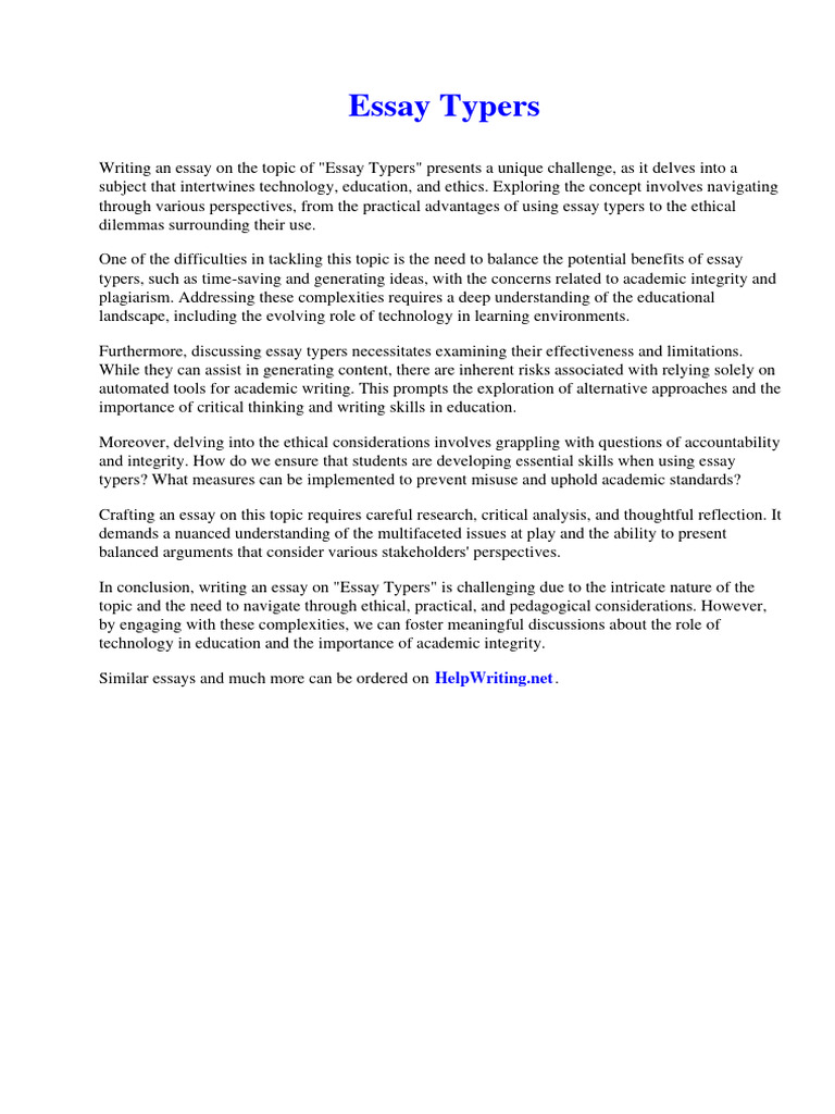 Essay Typers | PDF | Computer Network | Local Area Network