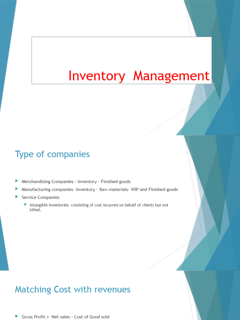 Inventory Management | PDF | Inventory | Cost Of Goods Sold