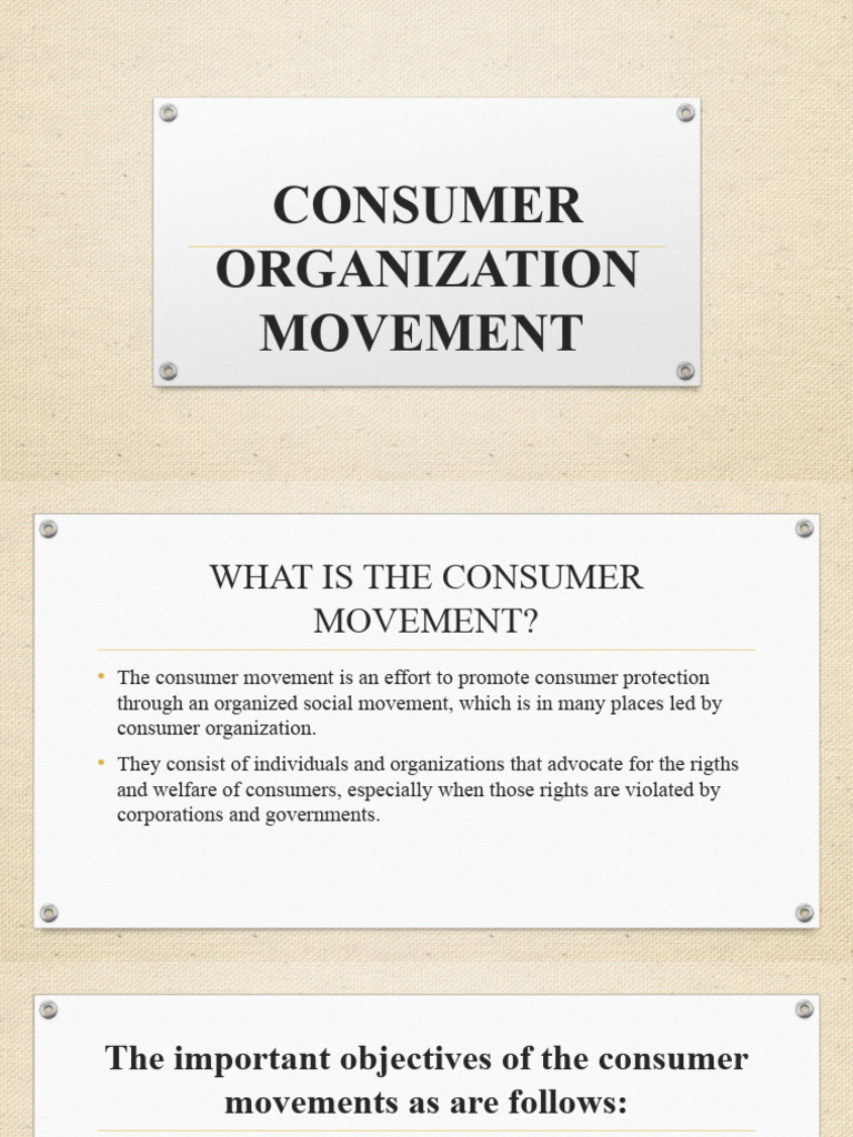 Consumer Organization Movement | PDF