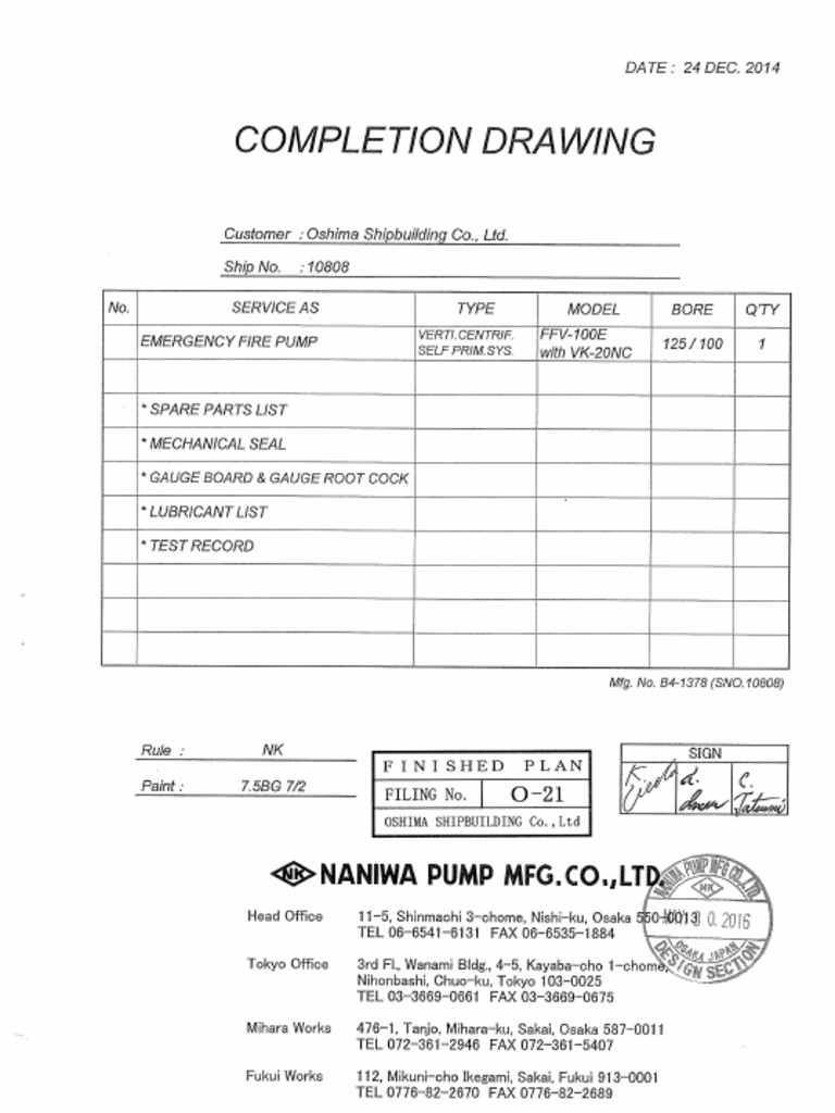 O 21 Emergency Fire Pump Pdf