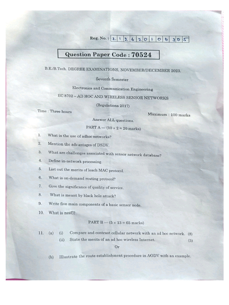 Ad Hoc Question N-D 2023 | PDF