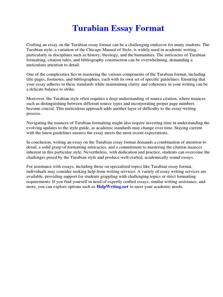 Turabian Essay Format | PDF | A Manual For Writers Of Research Papers ...