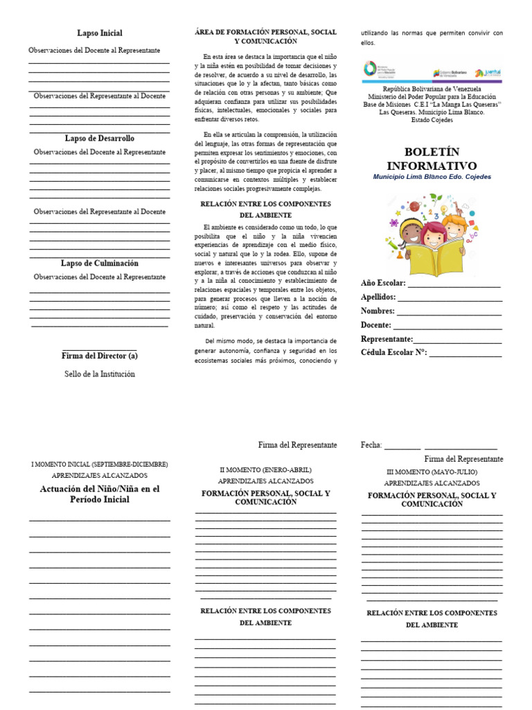 Boletin Preescolar Base de Misiones | Descargar gratis PDF ...