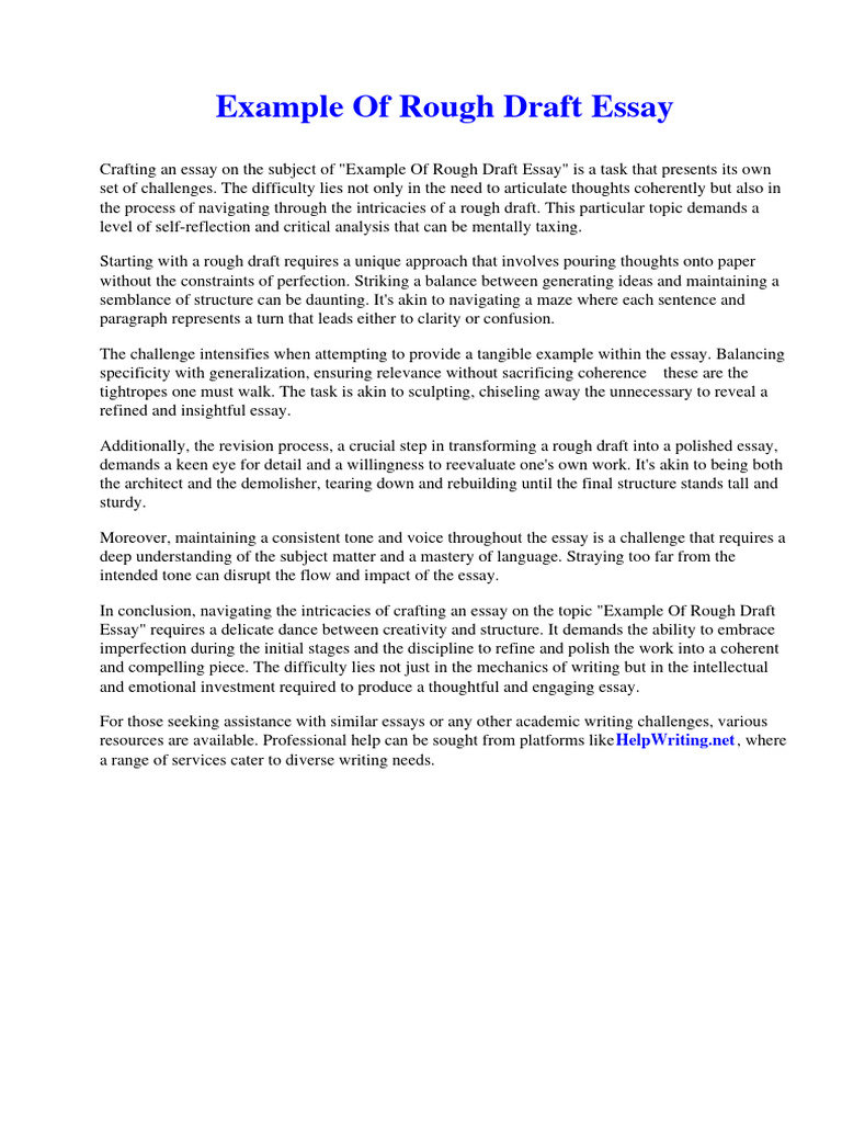 Example of Rough Draft Essay | PDF | Essays | Propaganda