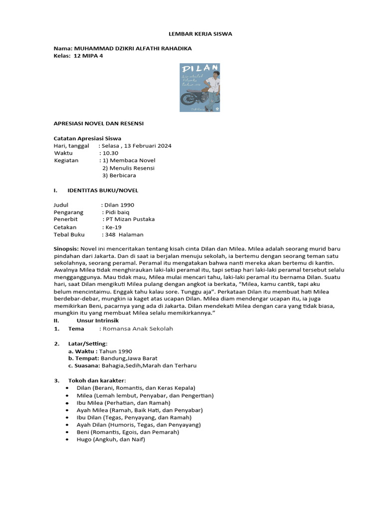 Resensi Dilan 1990 | PDF