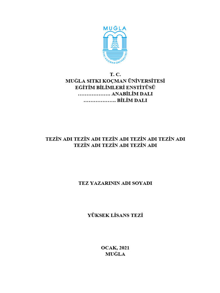 Tez Yazım Klavuzu | PDF