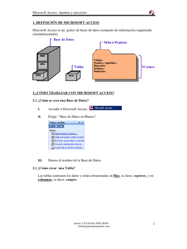 Apunts Acces | PDF | Tabla (base de datos) | Bases de datos