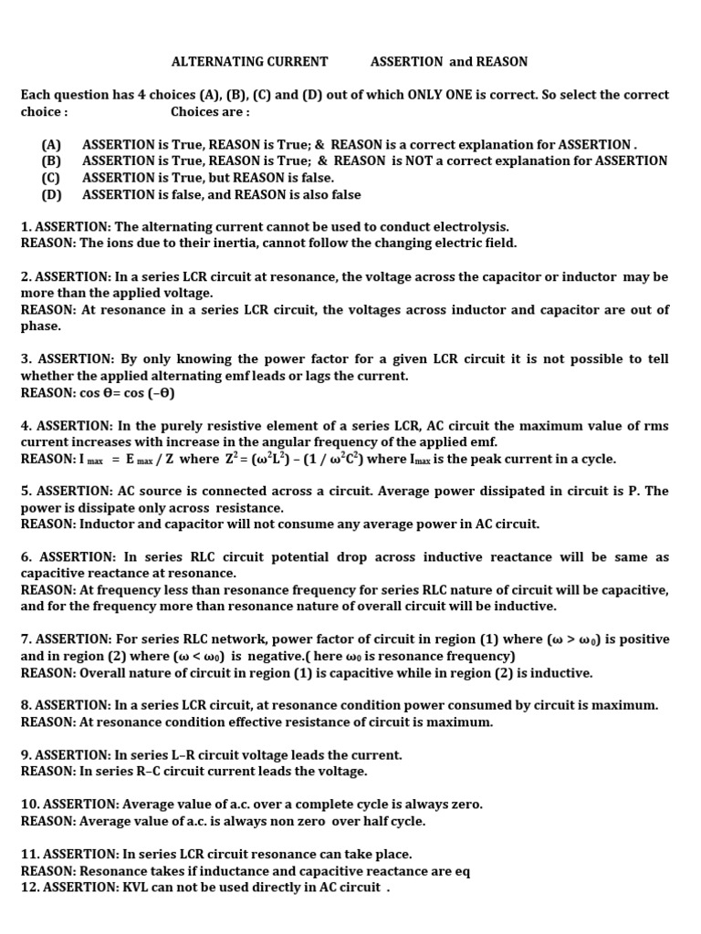 Xii 5 Alternating Current Pdf Electrical Network Resonance