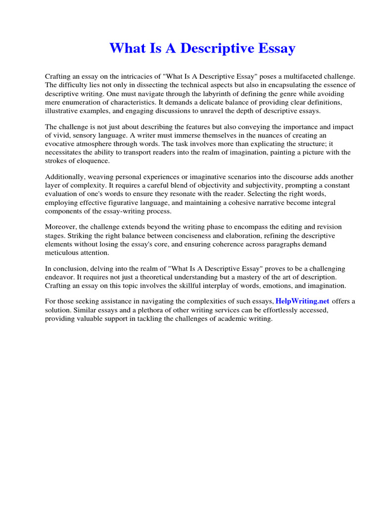 What Is A Descriptive Essay | PDF | Essays | Casino