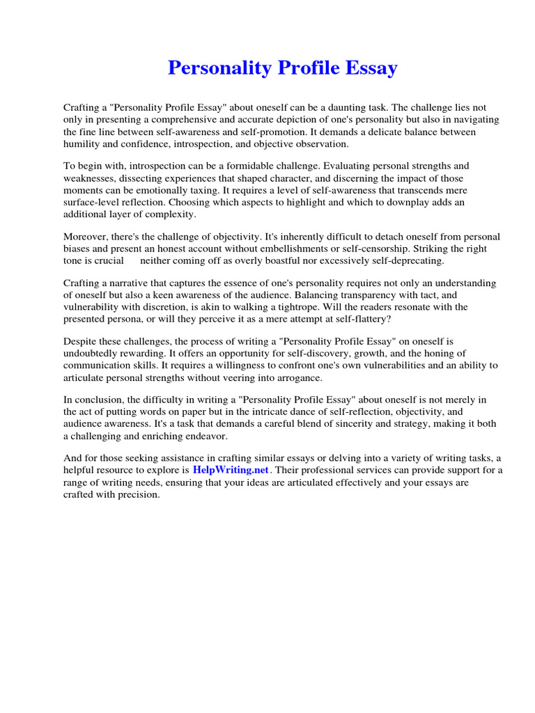 Personality Profile Essay | PDF | Emission Spectrum | Spectral Line