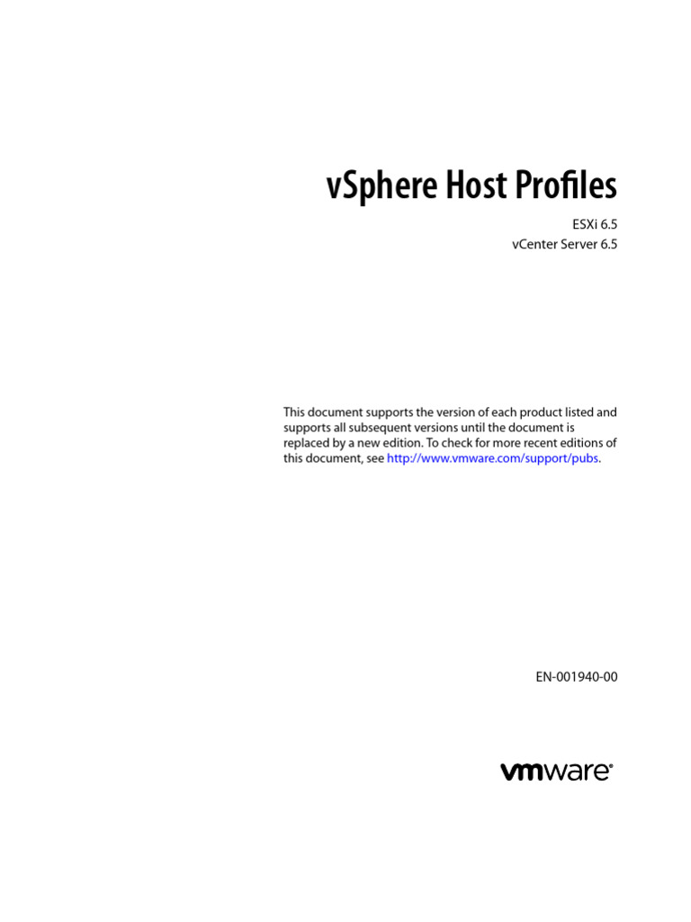 Vsphere Esxi Vcenter Server 65 Host Profiles Guide | PDF | I Pv6 ...
