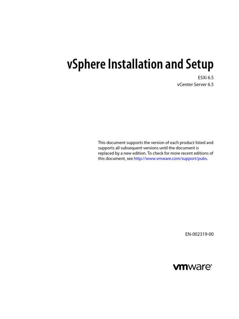 Vsphere Esxi Vcenter Server 65 Installation Setup Guide | PDF | Active Directory | Server ...