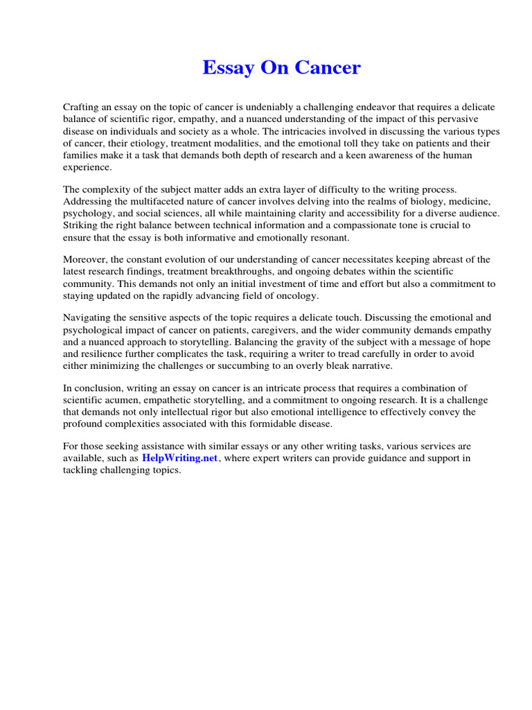 Essay on Cancer | PDF | Macbeth | Empathy