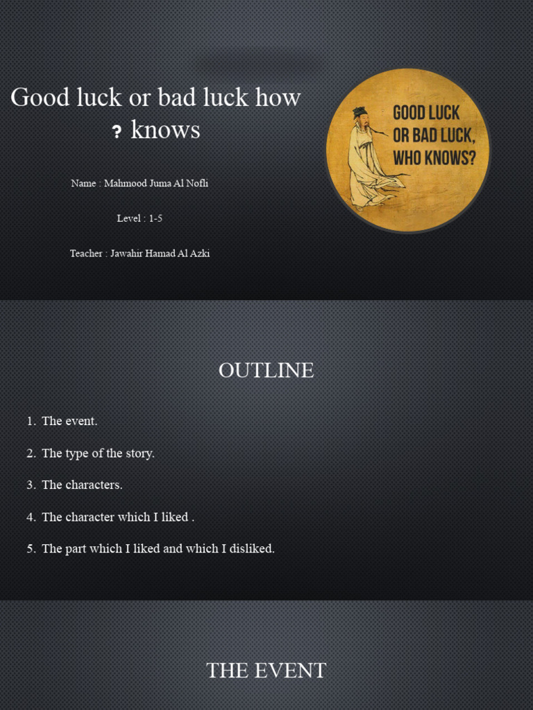 Good Luck or Bad Luck: A Farmer's Tale | PDF