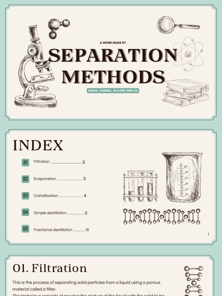 Separation Methods | PDF | Filtration | Distillation