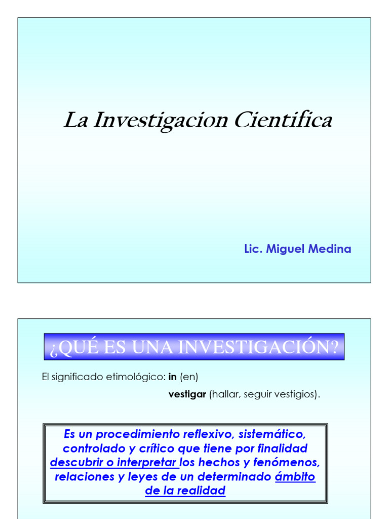 la investigacion cientifica (1) (1) | PDF | Método científico | Teoría