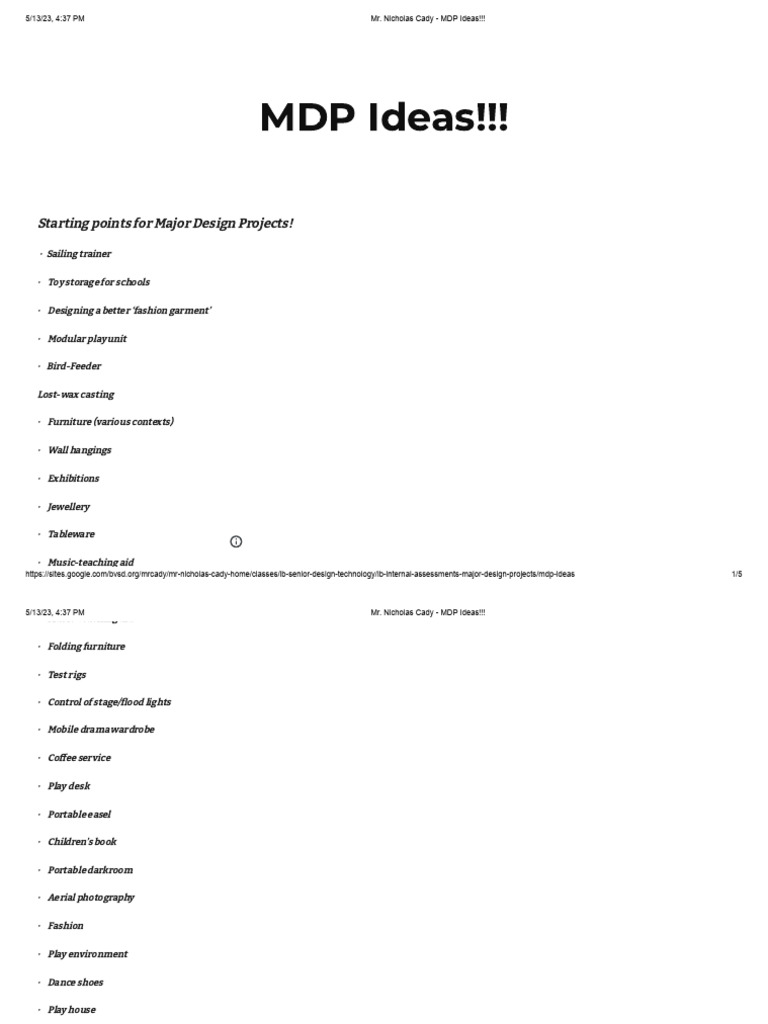 Mr. Nicholas Cady - MDP Ideas!!! | PDF | Games & Activities