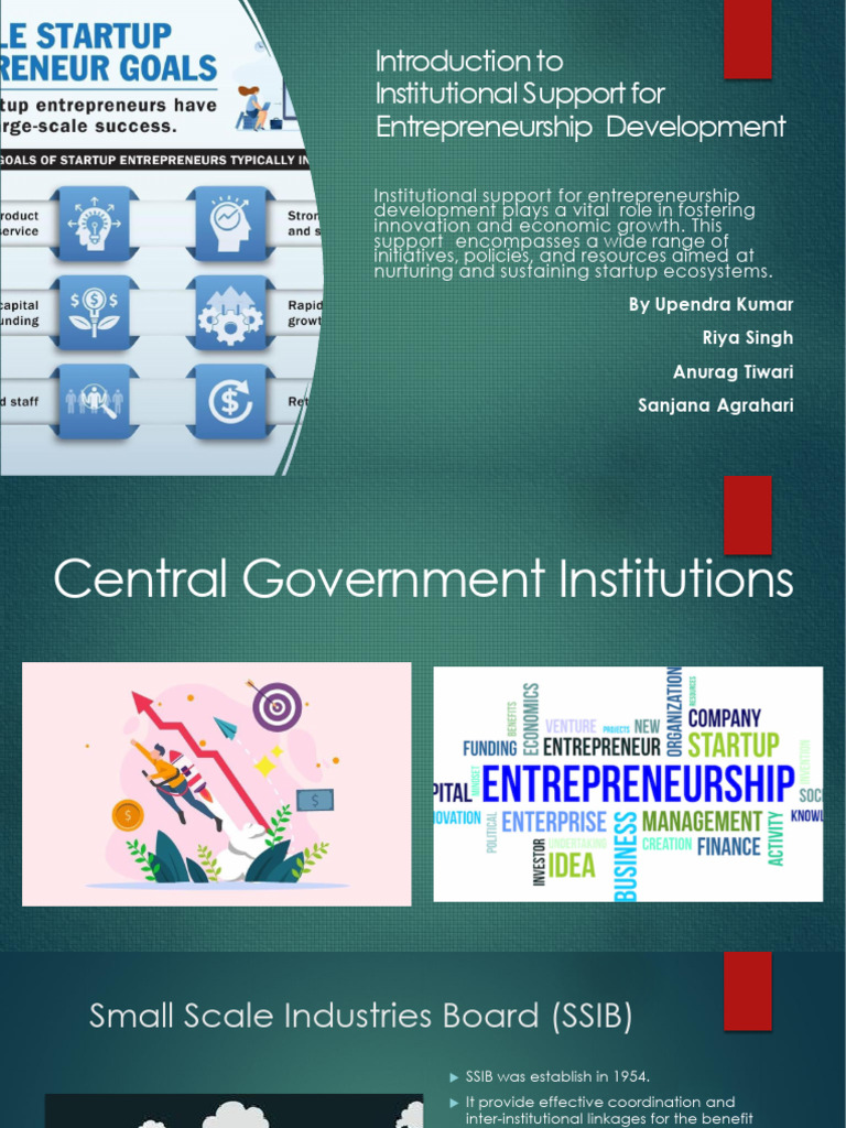 Introduction to Institutional Support for Entrepreneurship Development | PDF | Entrepreneurship ...