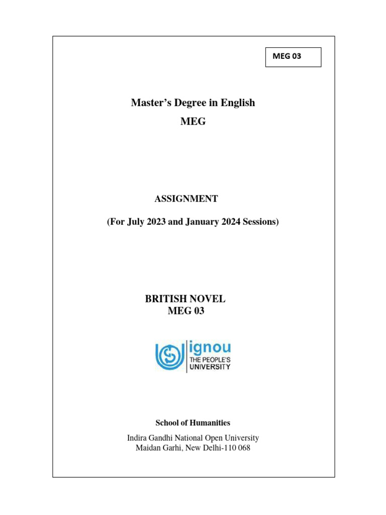 Assignment MEG 03 2023 - 2024 | PDF