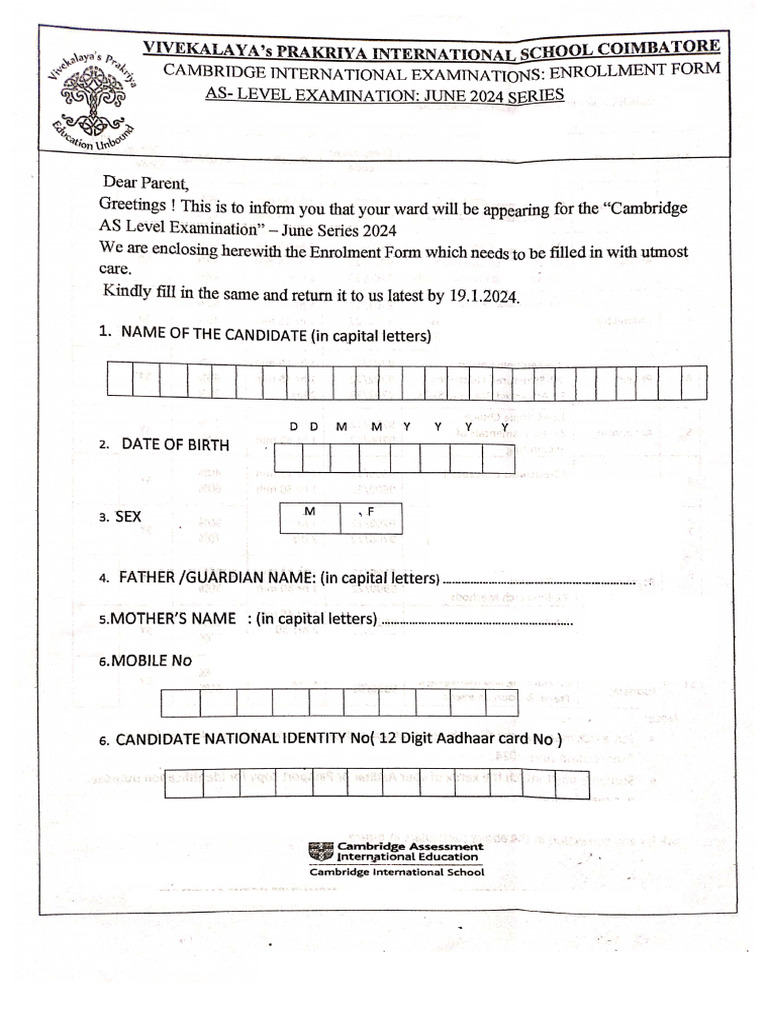 Enrollment Form | PDF