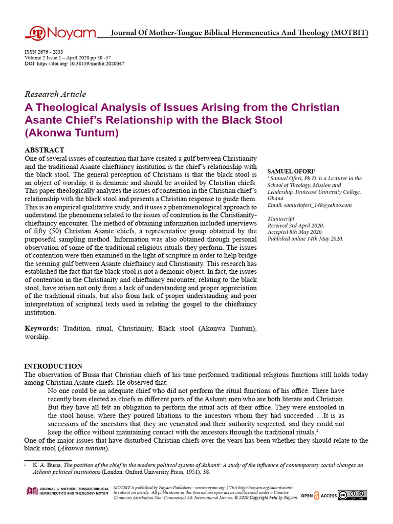 A Theological Analysis of Issues Arising From The | PDF | Jesus