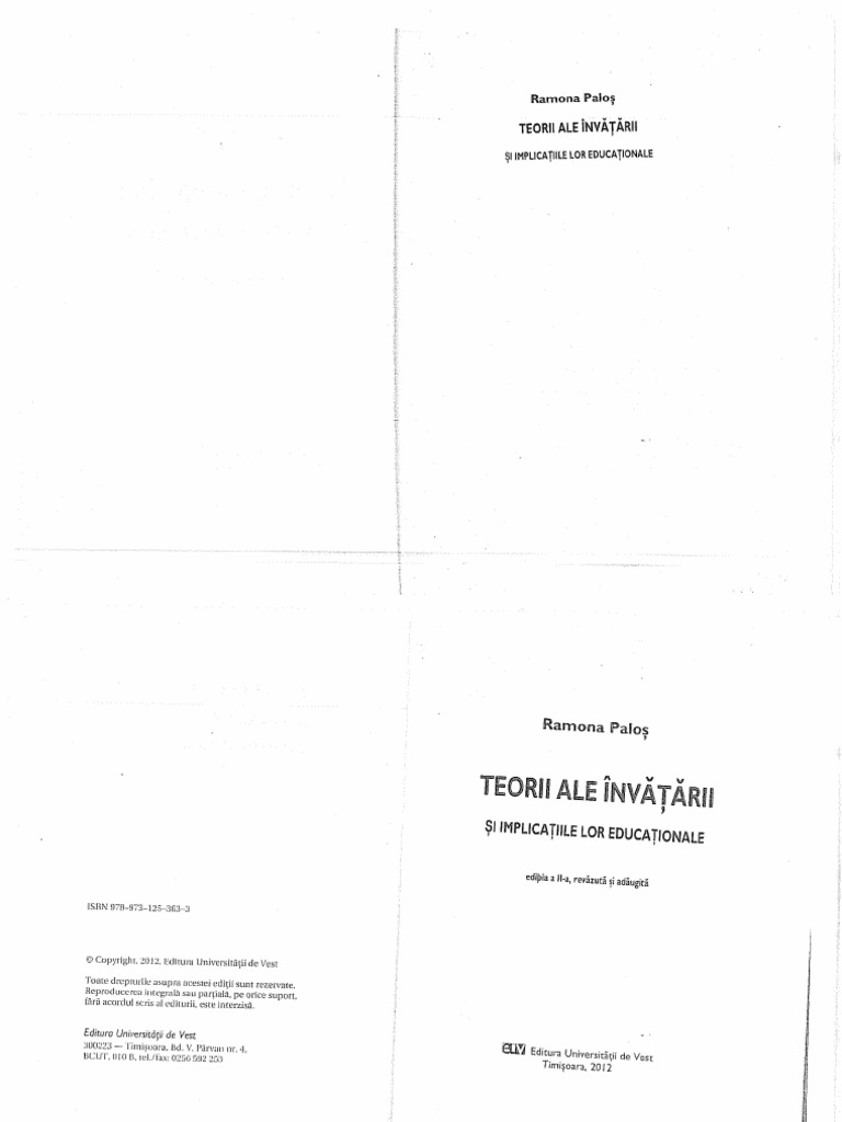 Teorii Ale Invatarii Si Implicatiile Lor | PDF