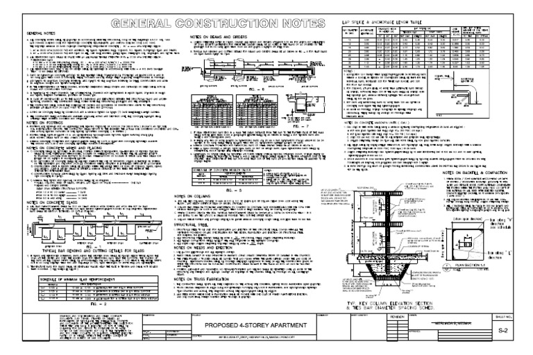 General Construction Notes: S-2 Proposed 4-Storey Apartment | PDF ...