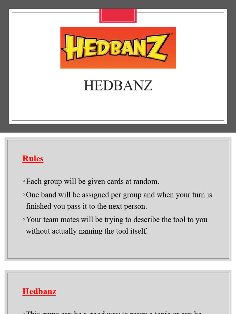Hedbanz Game Rules for Classroom Recap | PDF | Home & Garden