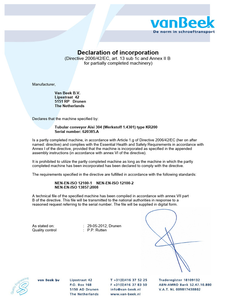 620385.a - Declaration of Incorporation | PDF