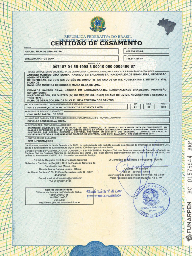 Certidão Divórcio | PDF