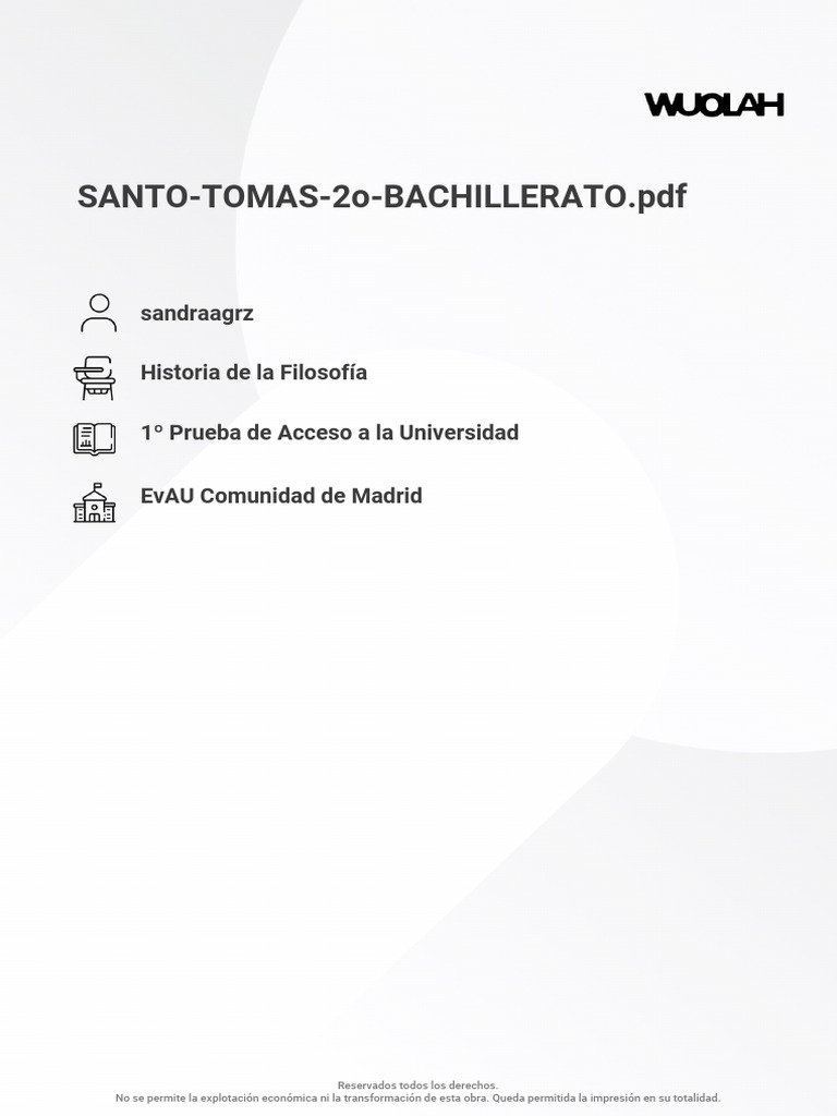 Santo Tomas | PDF | Tomás de Aquino | La Ley natural