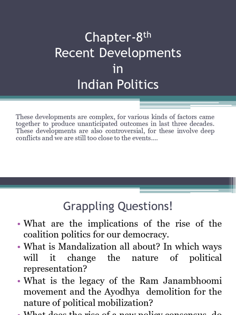 Chapter-8th-Recent Developments in Indian Politics | Download Free PDF ...