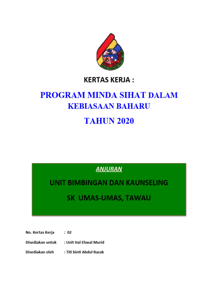 Kertas Kerja Minda Sihat | PDF