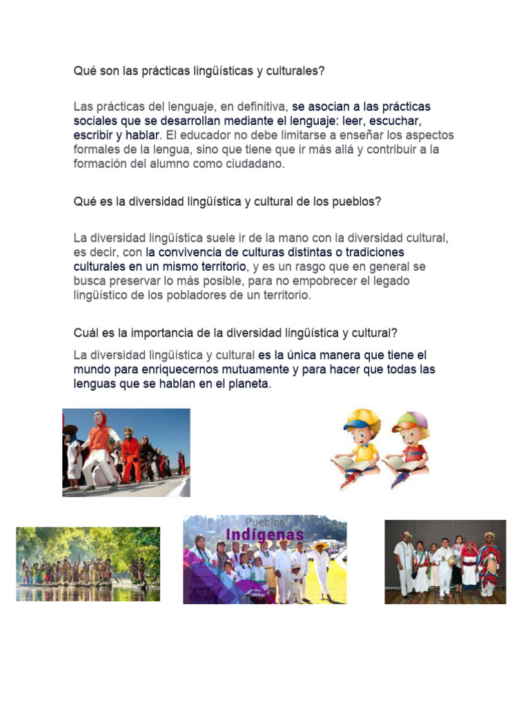 Prácticas Culturales y Lingüísticas Esenciales | PDF