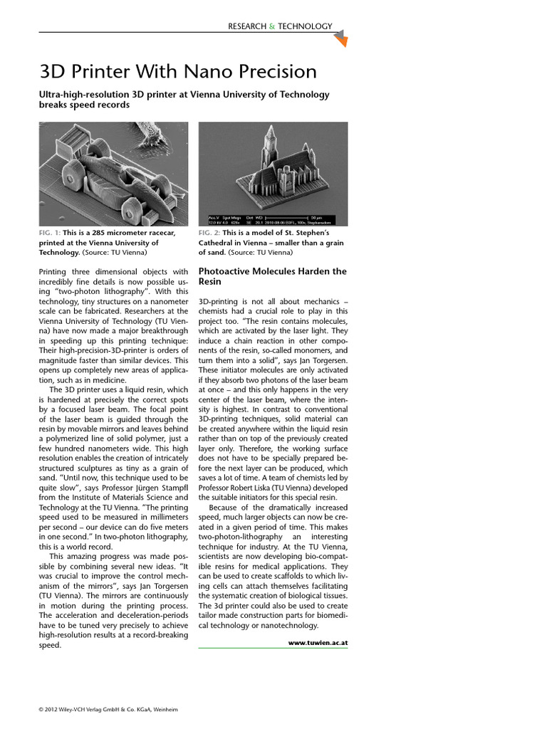 3D Printer With Nano Precision: Ultra-High-Resolution 3D Printer at ...