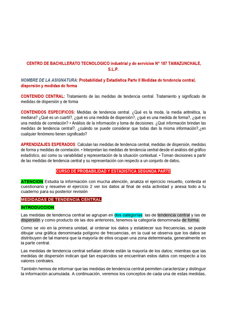 Parcial II Prob. y Est. 2023 | PDF | Modo (Estadísticas) | Media