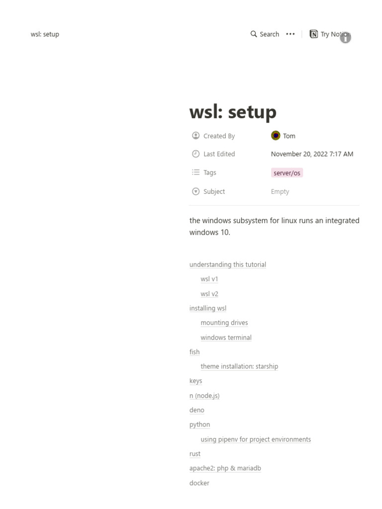 WSL Setup | PDF