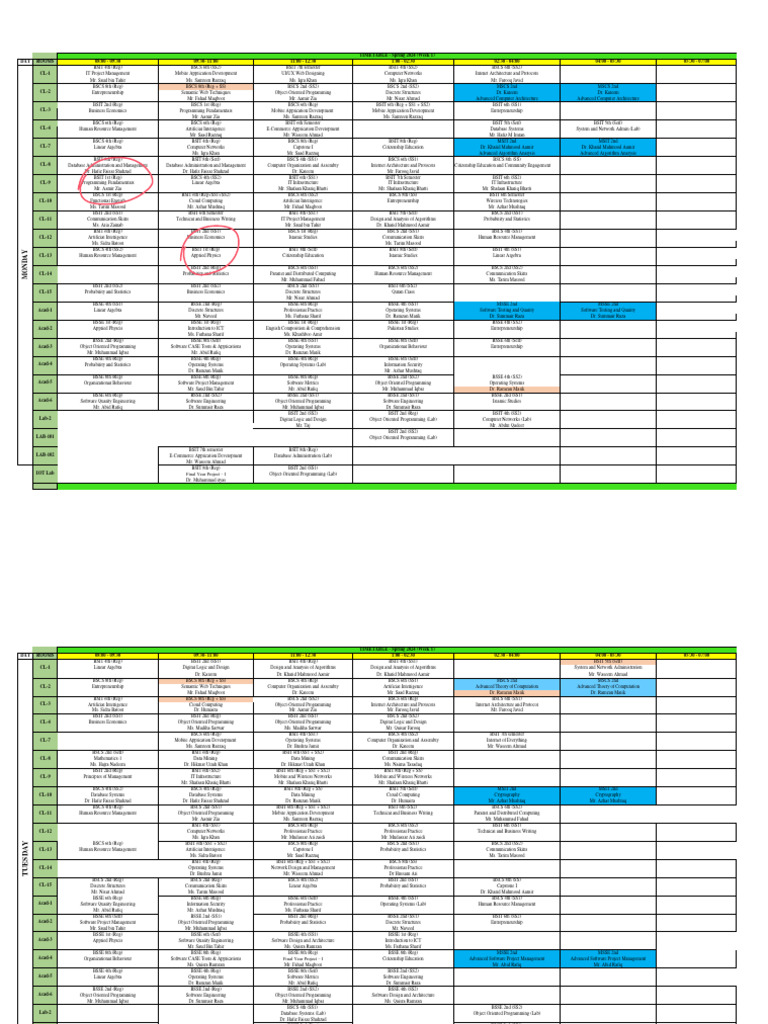 Timetable | PDF | Computer Programming | Artificial Intelligence