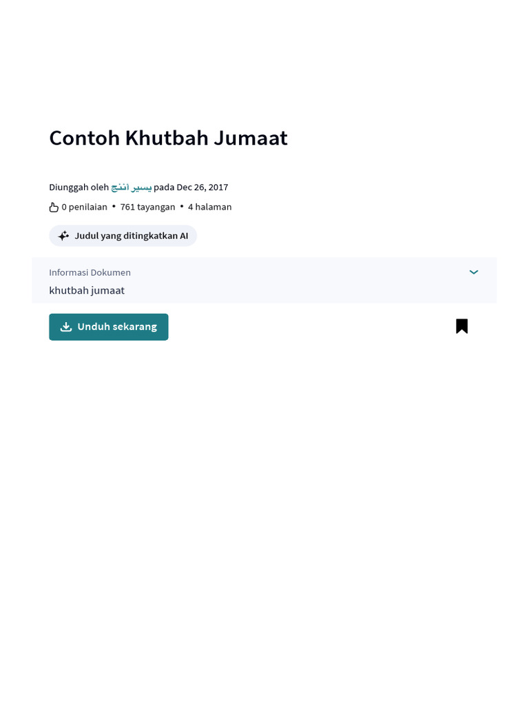 Contoh Khutbah Jumaat - PDF 2 | PDF