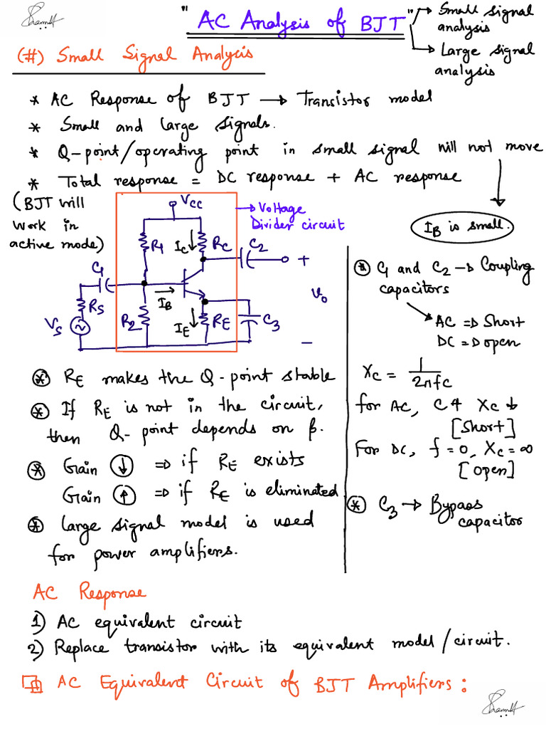 AC Analysis of BJT | PDF