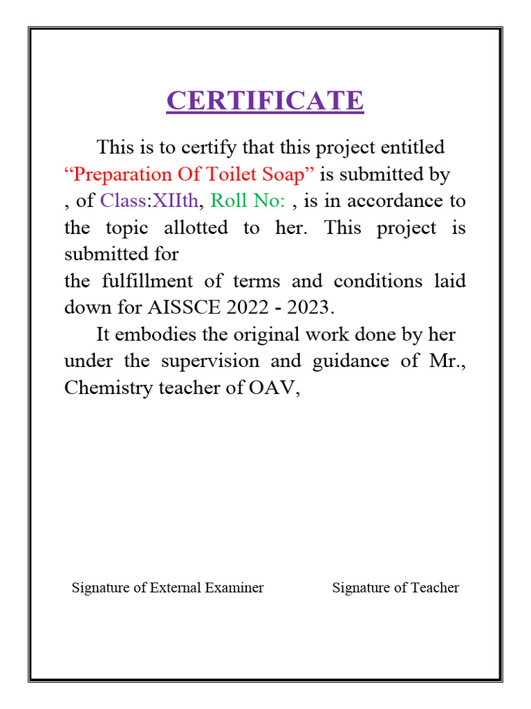 Project Certificate | PDF