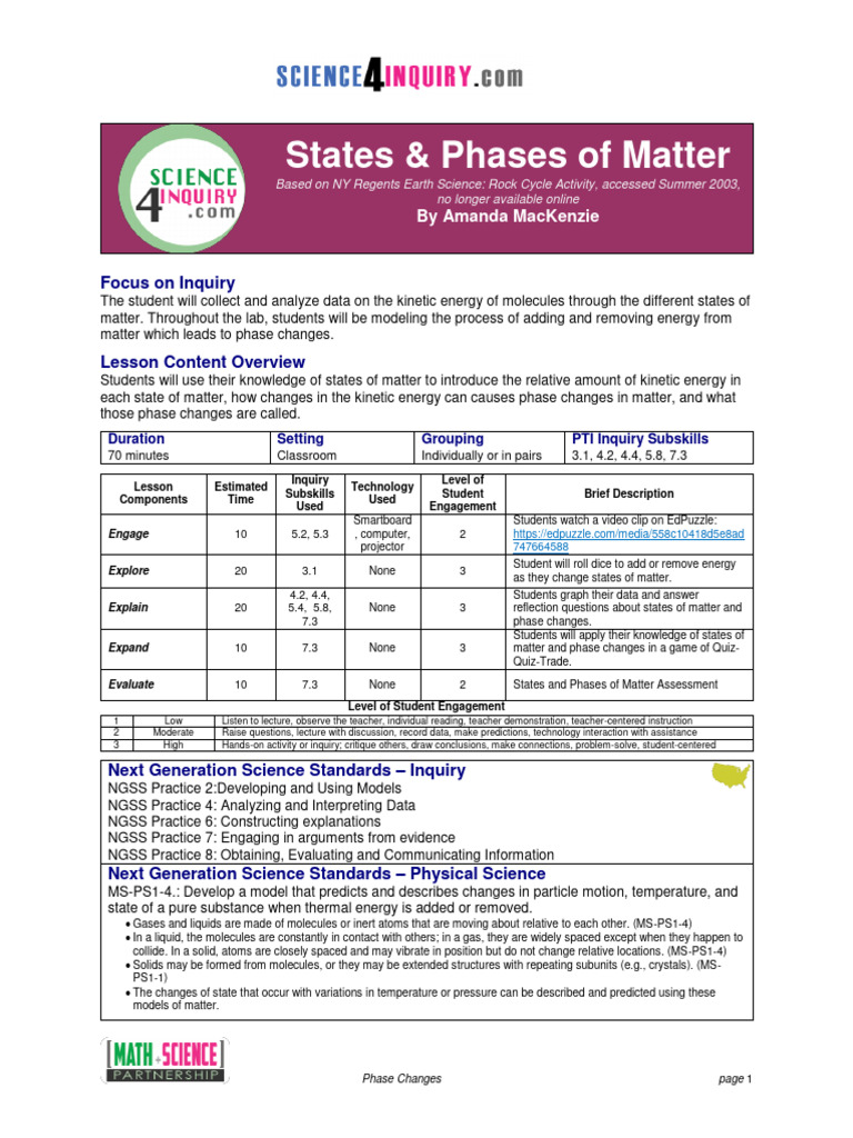 Phase Changes Final | PDF | Evaporation | Phase (Matter)