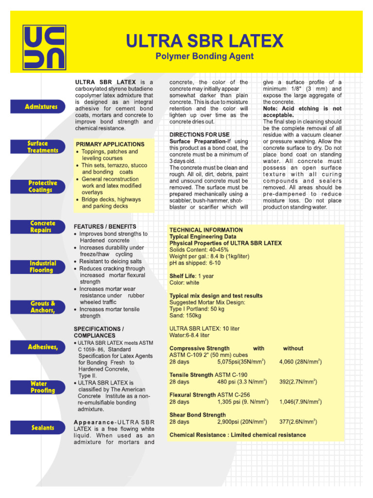 Ultra SBR Latex | PDF