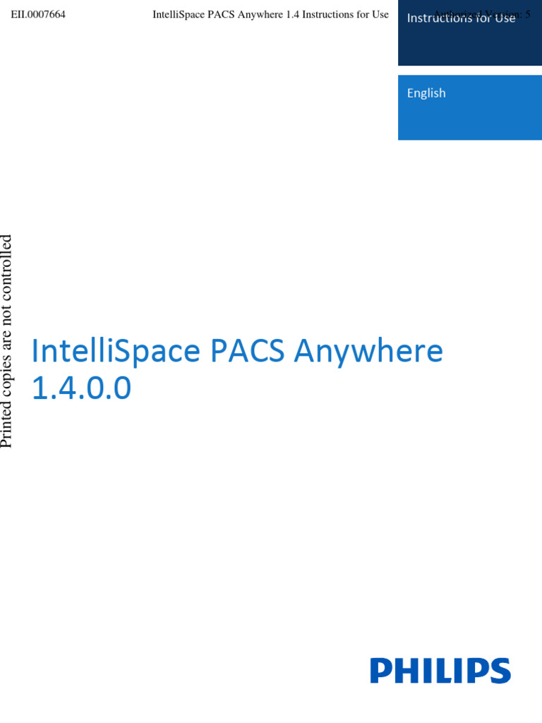 IntelliSpace PACS Anywhere 1.4 User Guide | PDF | Application Software ...